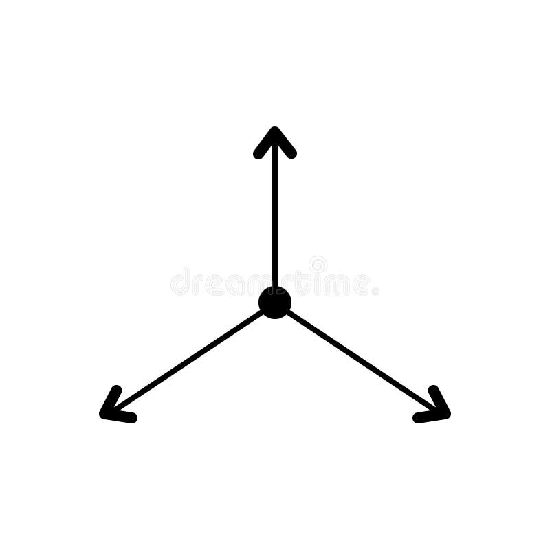 Black Line Icon for Arrow, Axis and 3d Stock Vector - Illustration of ...
