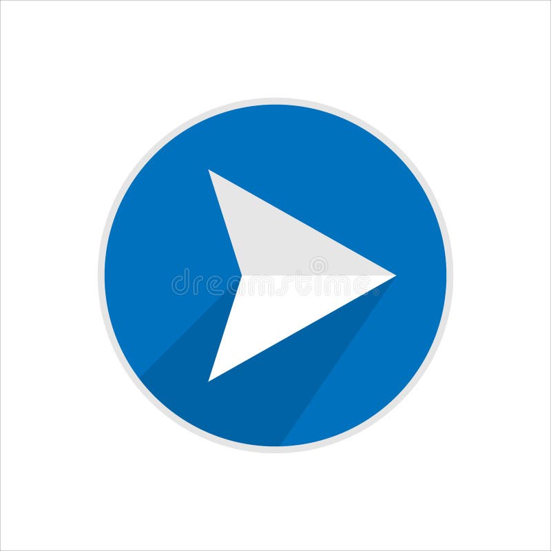 Arrow Icon on Blue Circle with Long Shadow Stock Vector - Illustration ...