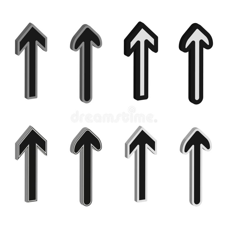 Arrow Icon Collection. Black and White Arrows. Vector Direction Symbols ...
