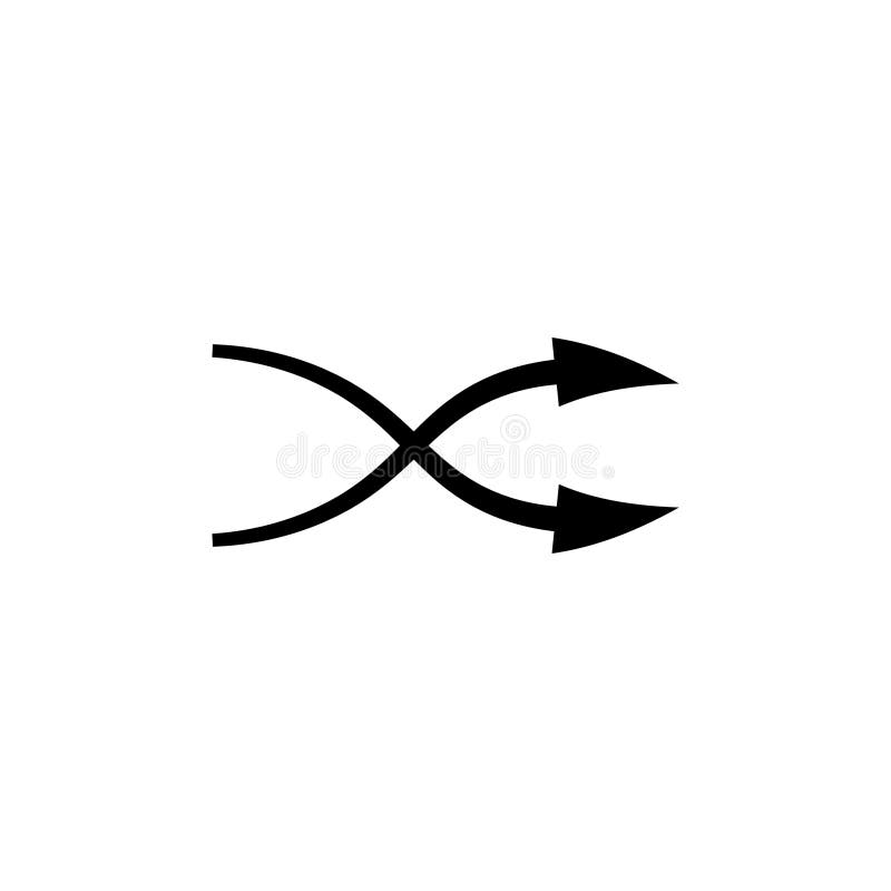 Arrow Icon with Diverging Curved Flow Symbolizing Dynamic Air Movement ...
