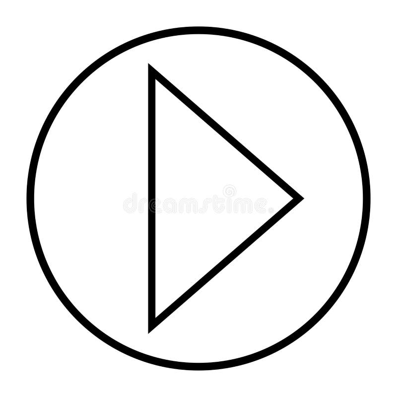 Arrow Icon Forward Play Button Black in White Background Rounded Stock ...