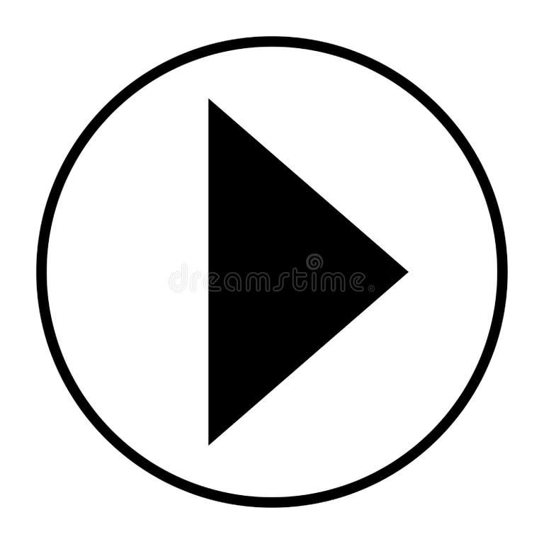 Arrow Icon Forward Play Button Black in White Background Rounded Stock ...