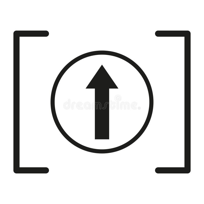 Arrow Icon Inside Circle. Simple Upload Symbol with Minimal Frame ...