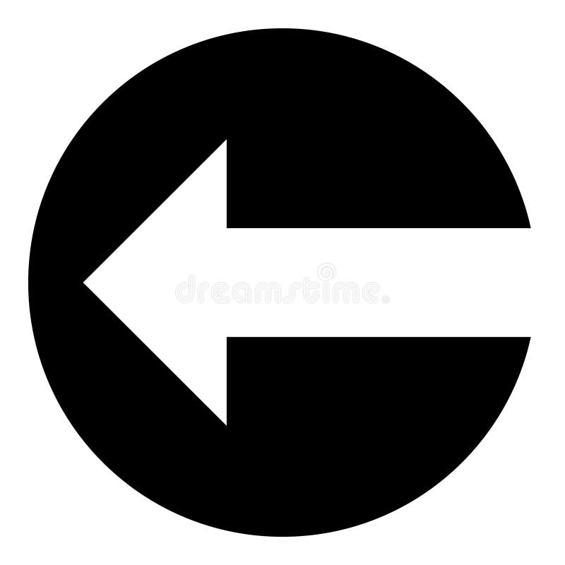 Arrow Icon Left on Simple Black Button Stock Illustration ...