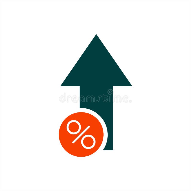 Arrow Icon with a Percentage on a White Background Stock Vector ...