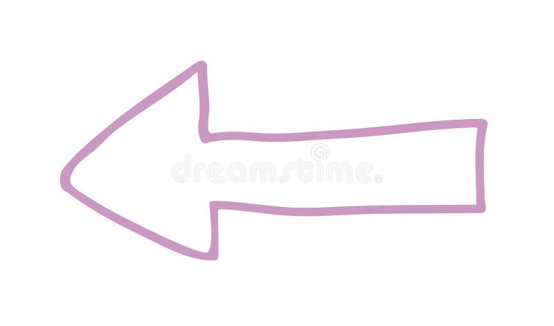 Arrow Icon Pointing Left, Simple Doodle Style. Direction, Navigation ...
