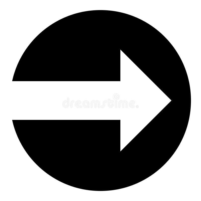 Arrow Icon Right on Simple Black Button Stock Illustration ...