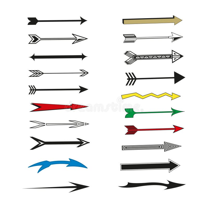 Arrow Icon Set. Colorful Arrow Collection. Direction Vector Shapes ...