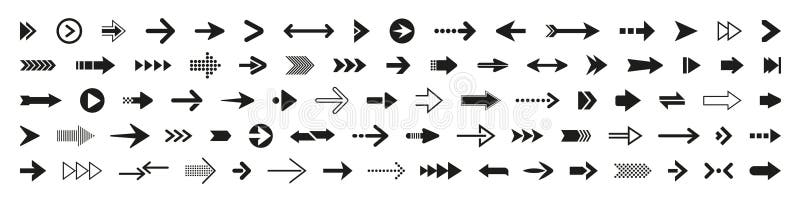 Arrow Icon Set. Arrow. Cursor. Collection Different Arrows Sign Stock Vector - Illustration of ...