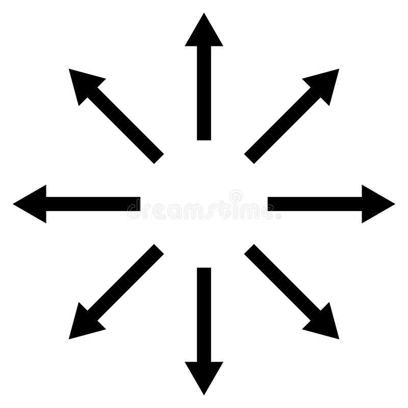 Arrow Icon Set. Direction Symbols Graphic. Black Orientation Shape ...