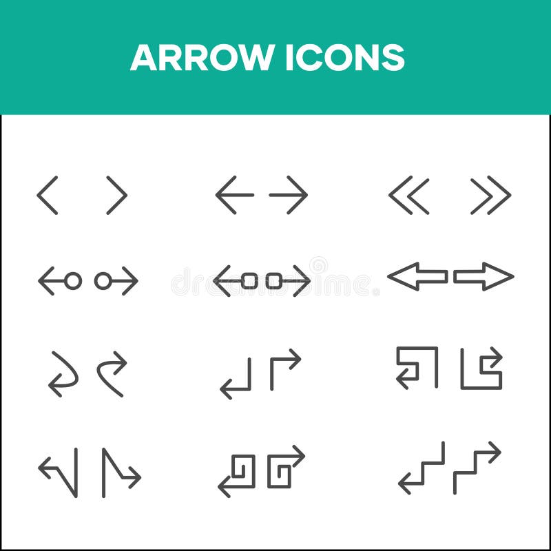 Arrow Icon Set Flat Ui Design. Arrow for Application, Website. Vector ...