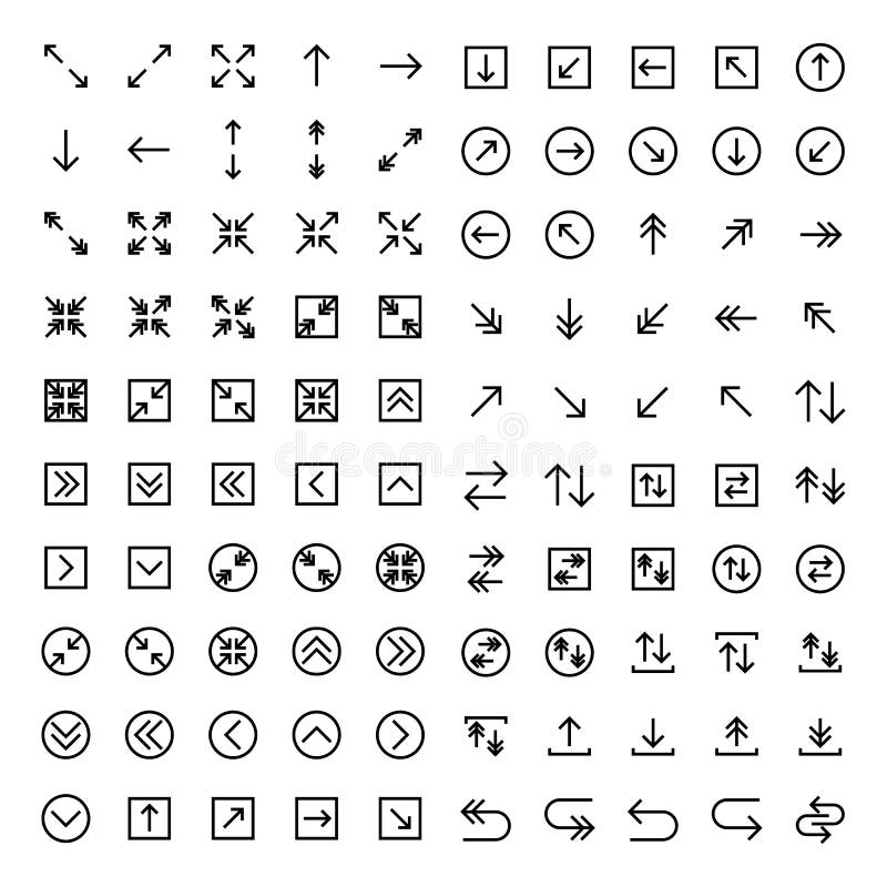 Arrow Icon Set Include Arrow, Left, Up, Down, Expand, Right, Square ...