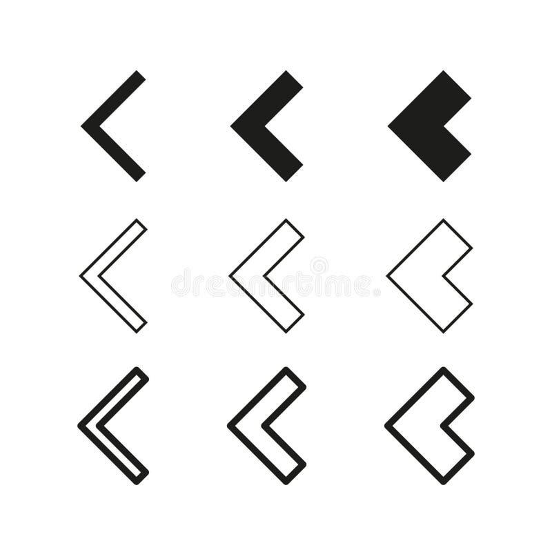 Arrow Icon Set. Simple Black Design. Vector Graphic Shapes. Clean ...