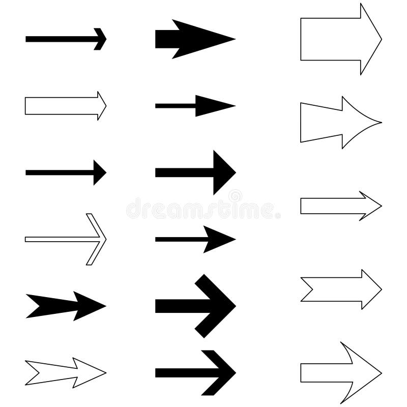 Arrow Icon Set. Various Arrow Styles. Directional Vector Shapes. Simple ...