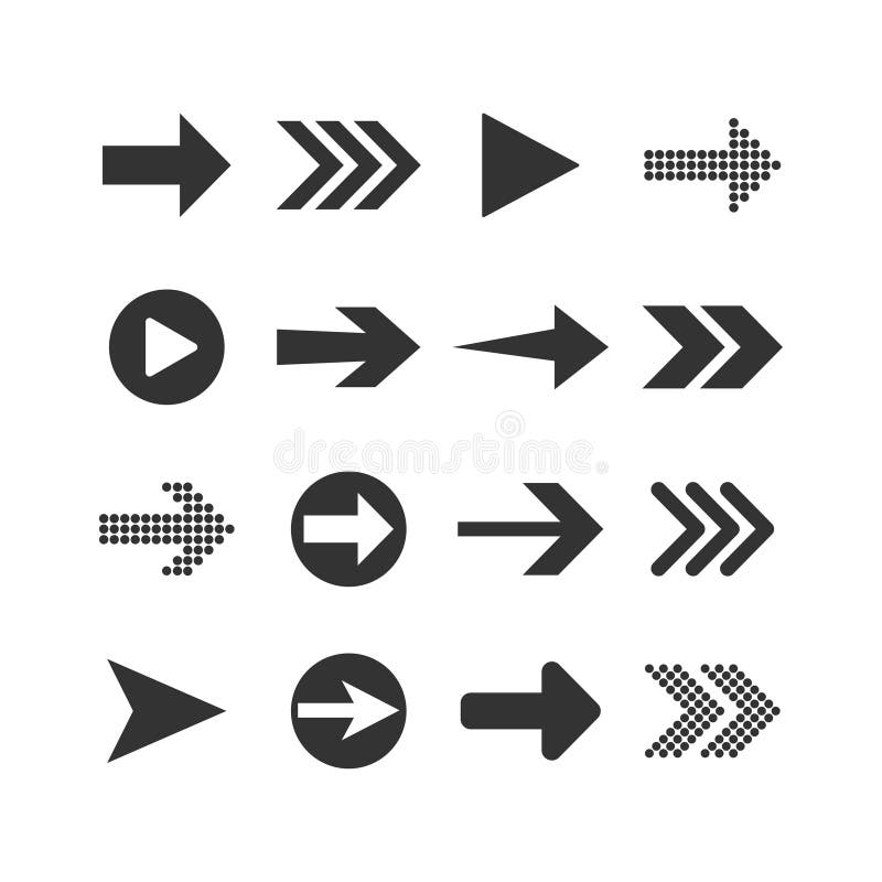 Arrow Icon Set. Vector Illustration, Flat Design. Stock Vector ...