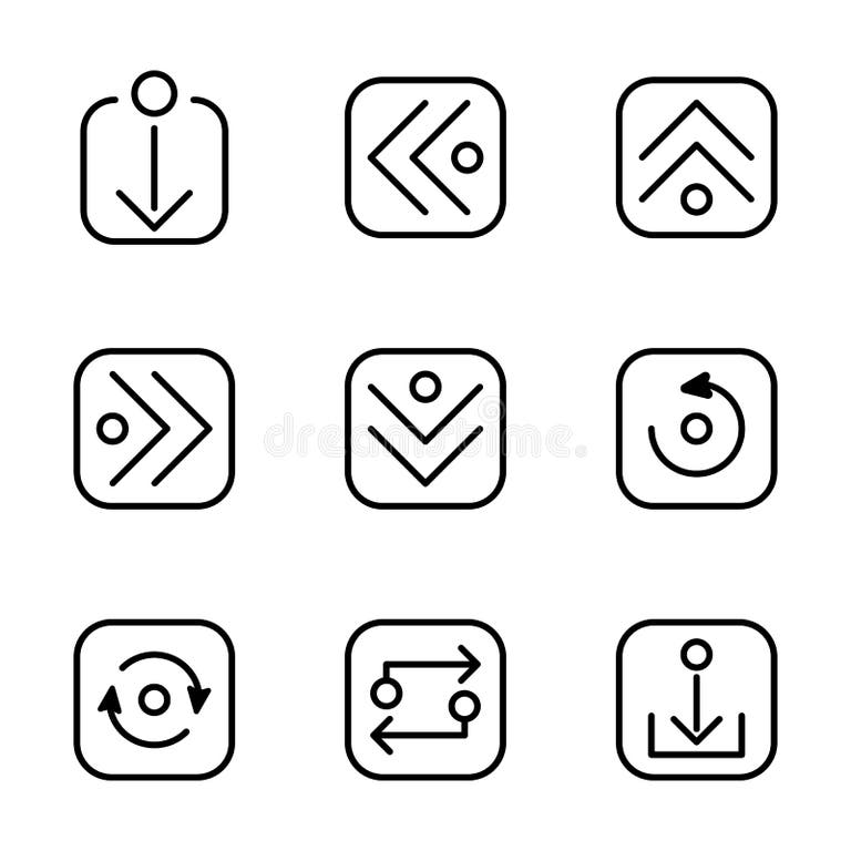 Arrow Icon Set 5 Include Arrow,interface,esential,web Stock Vector ...