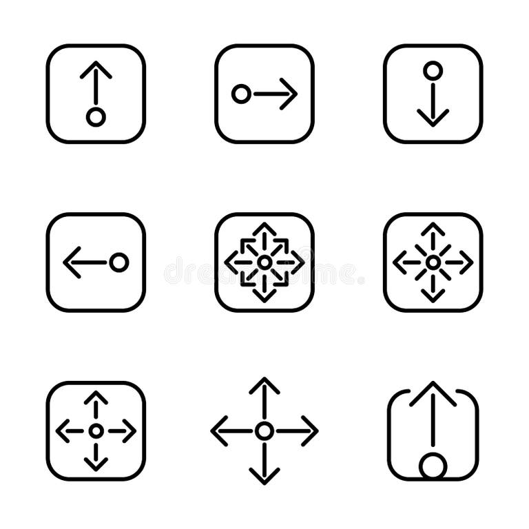 Arrow Icon Set 7 Include Arrow,interface,esential,web Stock Vector ...