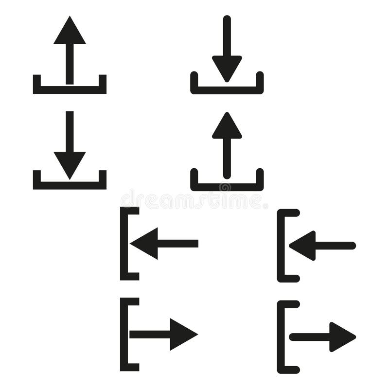 Arrow Icon Set. Vertical and Horizontal Arrows. Geometric Vector Shapes ...