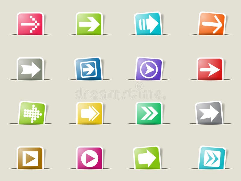 Arrow icon set stock illustration. Illustration of forward - 88701591