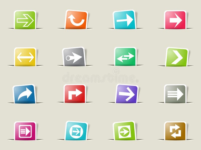 Arrow icon set stock illustration. Illustration of arrow - 88701680
