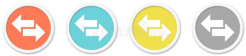 2 Arrow Icon - Symbol on 4 Round Buttons Stock Illustration ...
