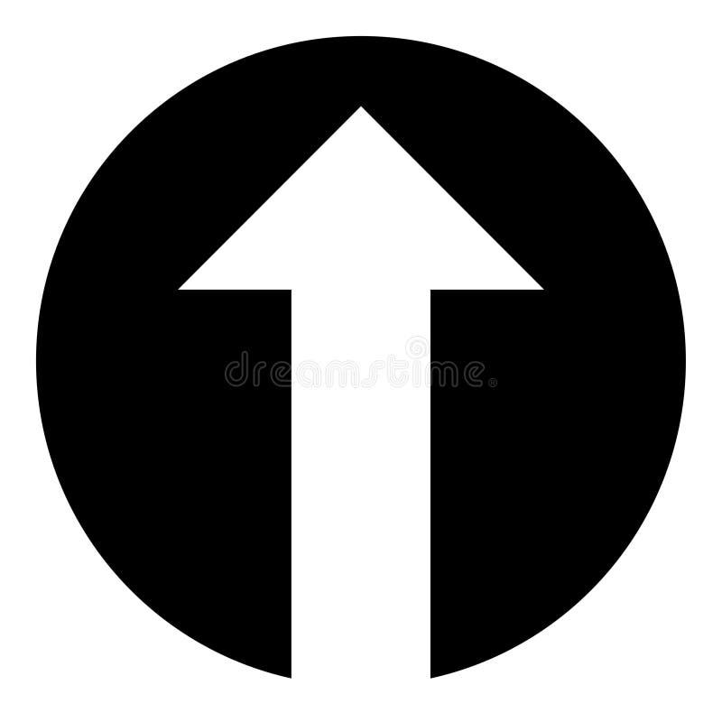 Arrow Icon Up on Simple Black Button Stock Illustration - Illustration ...