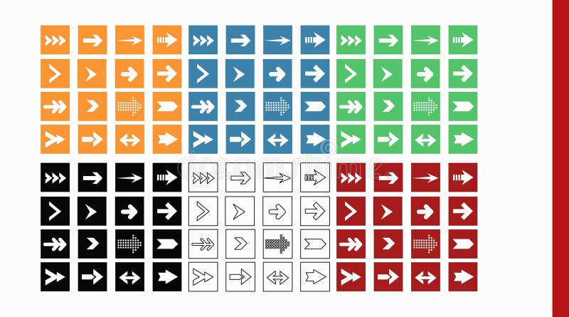 Arrow Icon Vector Set. Vector Isolated Illustration Set of Different ...