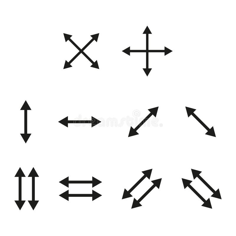 Arrow Icons. Directional Vector Shapes. Multi-angle Black Arrows ...