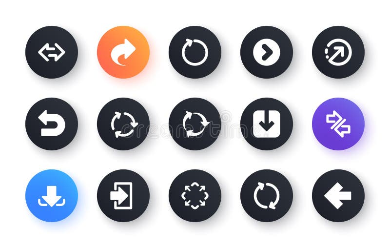 Arrow Icons. Download, Synchronize and Share. Classic Icon Set. Vector ...