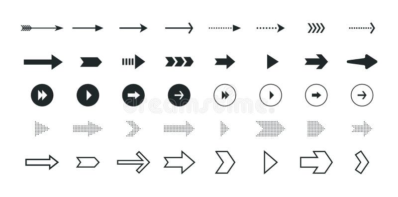 Arrow Icons Isolated. Vector Arrows Icon Set. Stock Vector ...