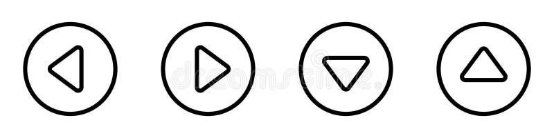 Arrow Icons. Set of Black Linear Arrows. Vector Illustration Stock ...