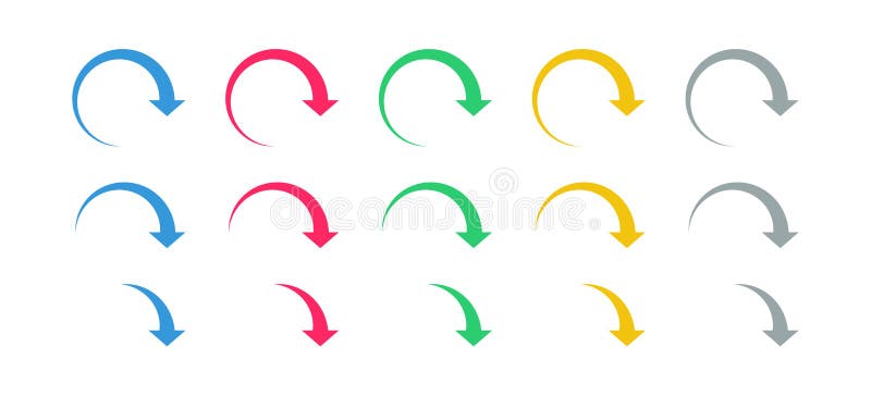 Arrow Icons Set .Collection of Colored Arrows . Pointer or Cursor ...