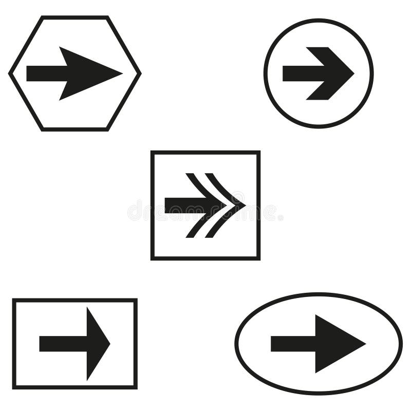 Arrow Icons Set. Direction Symbols Collection. Vector Pointer Shapes ...