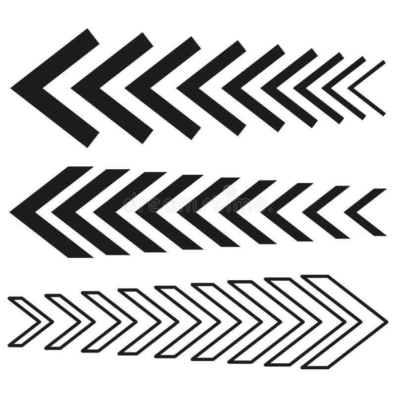 Arrow Icons Set. Direction Symbols. Simple Vector. Black and White ...