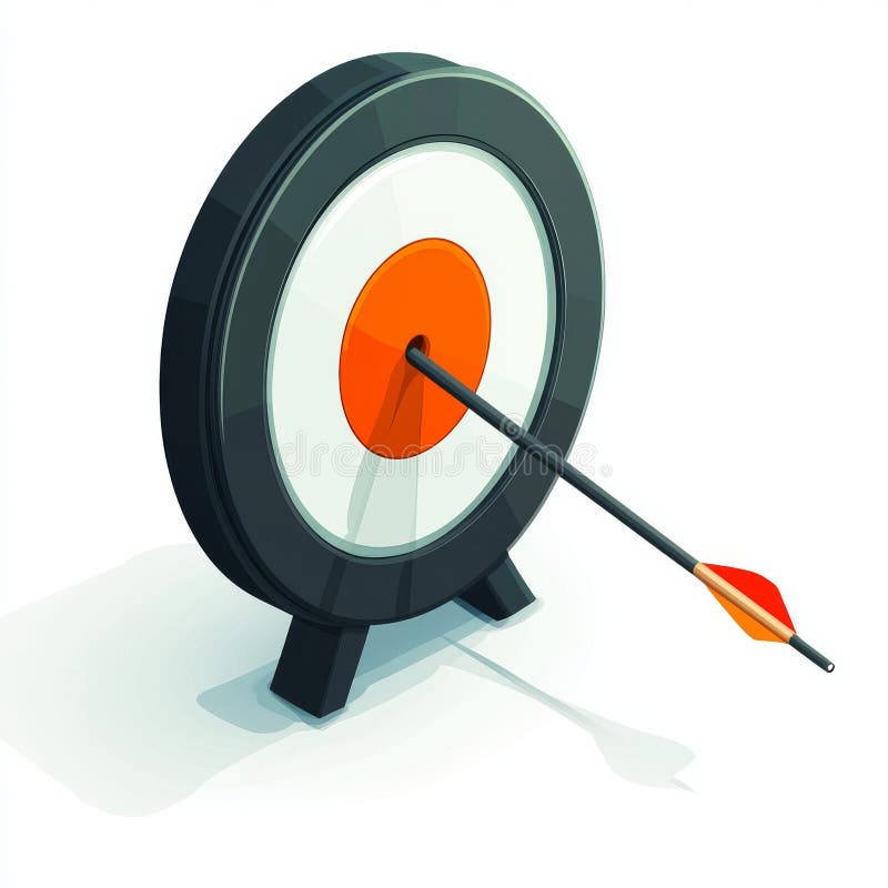 An Arrow is Illustrated As Piercing the Center of a Bullseye Target ...