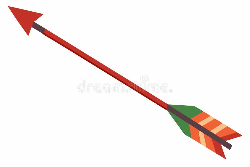 Arrow Illustration Featuring a Red Shaft with a Sharp, Triangular Red ...