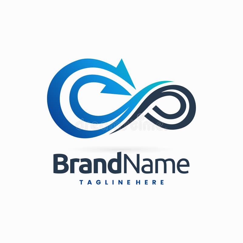 Arrow Infinity Logo, Combination of Infinity and Arrow Shapes Logo ...