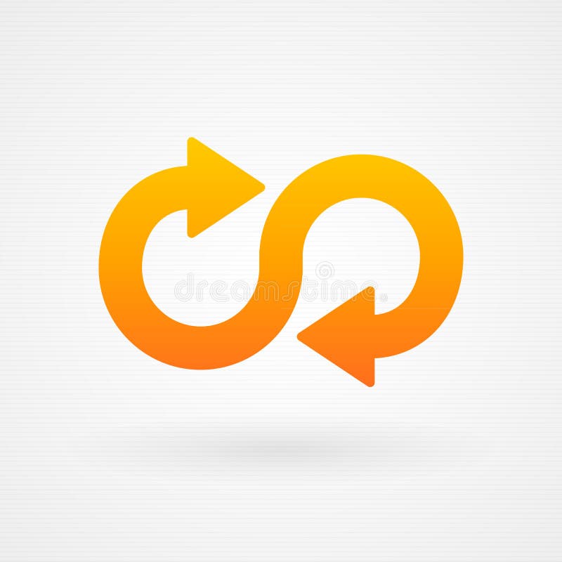 Arrow Infinity Minimal Icon. Vector Illustration, Flat Design Stock ...