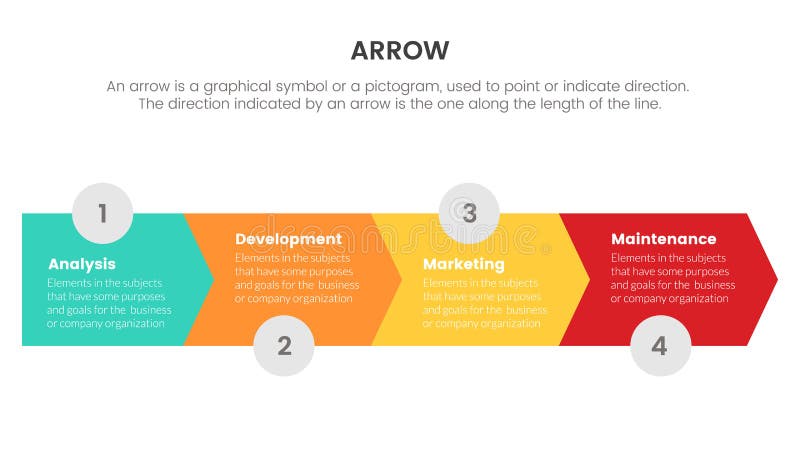 Arrow Infographic with Timeline Concept for Slide Presentation with 4 ...