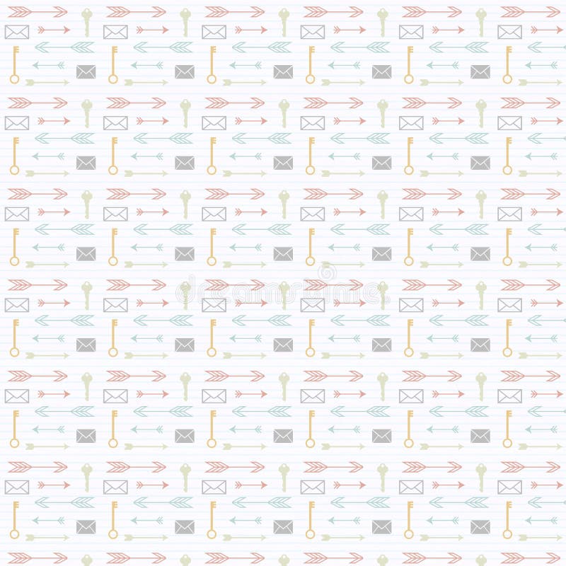 Arrow Key and Envelope Repeat Pattern Stock Illustration - Illustration ...