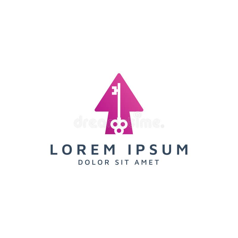 Arrow and Key Negative Space Logo Design Stock Vector - Illustration of ...