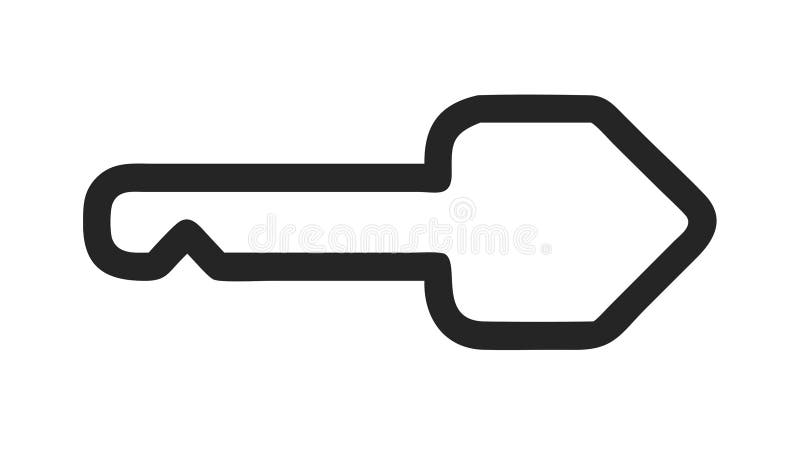 Arrow Key Outline Icon for Direction Access Unlock Point, Vector Design ...