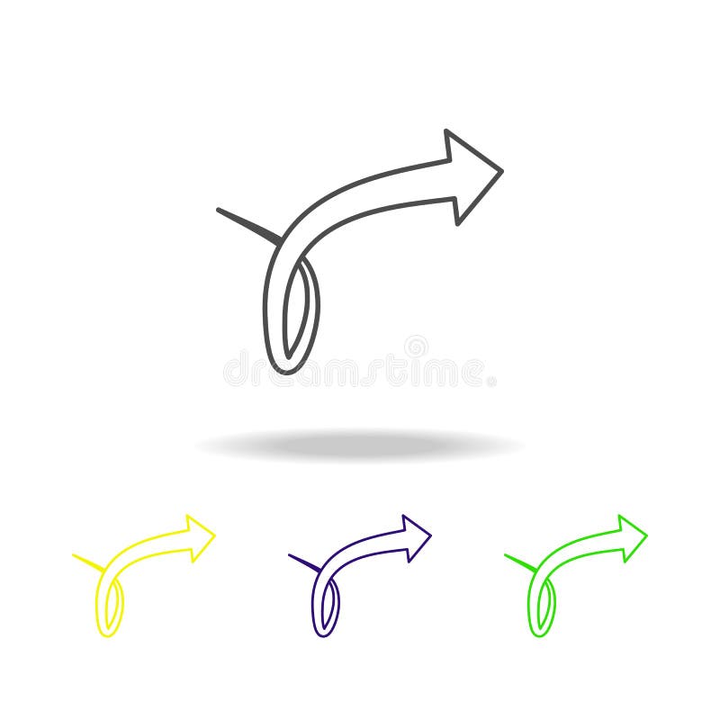 Arrow with Knot Multicolored Icons. Thin Line Icon for Website Design ...