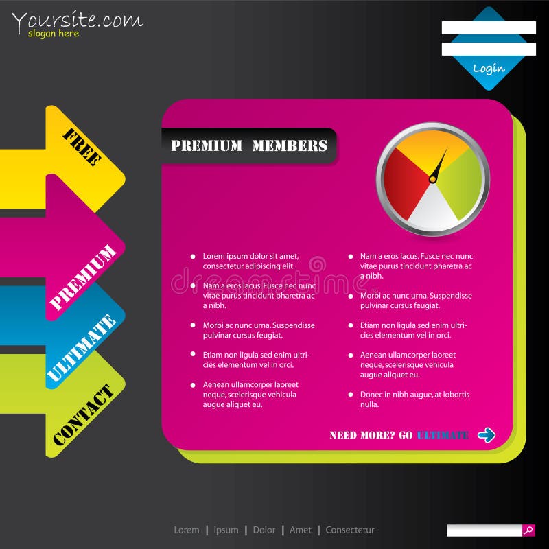 Arrow Label Subscription Website Stock Vector - Illustration of menu ...