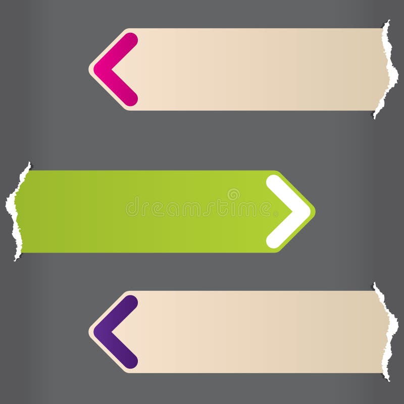 Arrow Labels Bursting from Ripped Paper Stock Vector - Illustration of ...