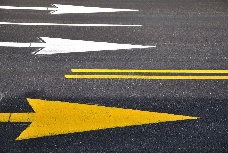 Arrow lane marks. stock image. Image of concrete, traffic - 18653173