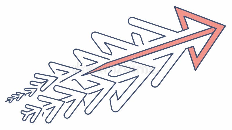 Arrow with Leaves Growth Progress Symbol, Vector Design Generative AI ...