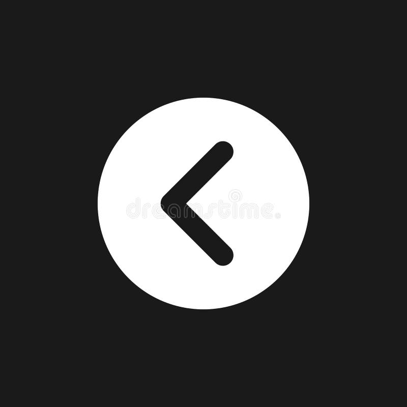 Arrow Left Button Dark Mode Glyph Ui Icon Stock Vector - Illustration ...