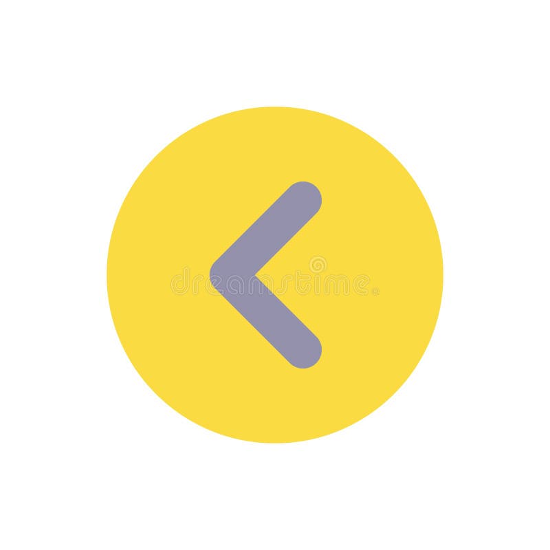 Arrow Left Button Flat Color Ui Icon Stock Illustration Illustration