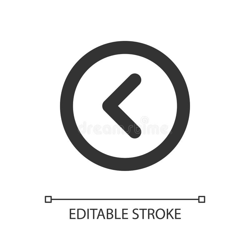 Arrow Left Button Pixel Perfect Linear Ui Icon Stock Vector ...